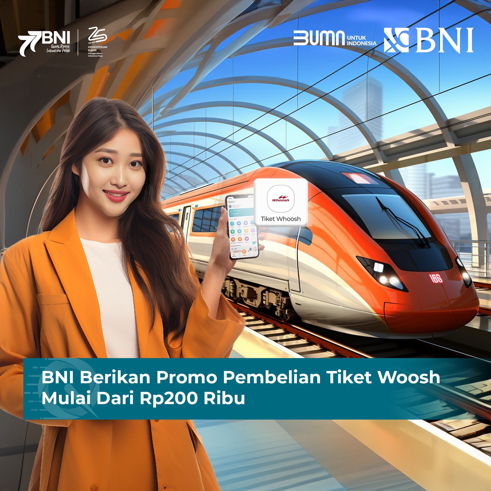 BNI Berikan Promo Pembelian Tiket Woosh Mulai Dari Rp200 Ribu - Sinergi46