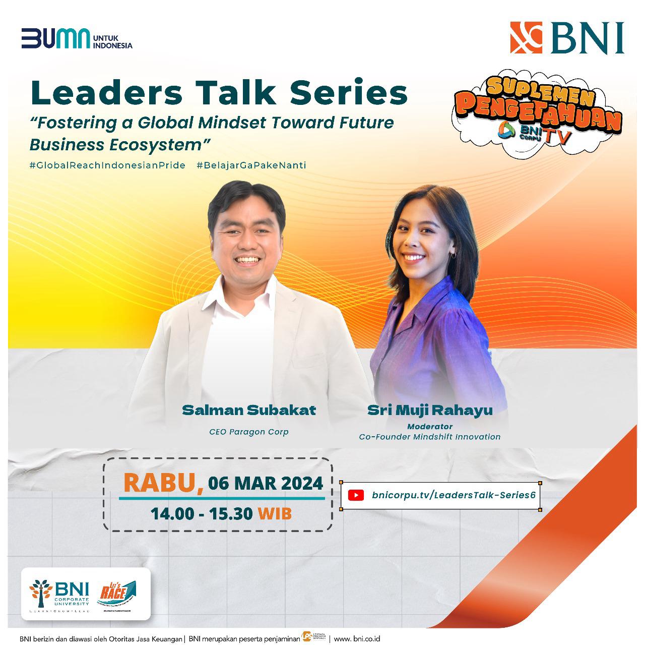 Supplemen Pengetahuan BNI CorpU TV : Leaders Talk Series: Fostering a ...